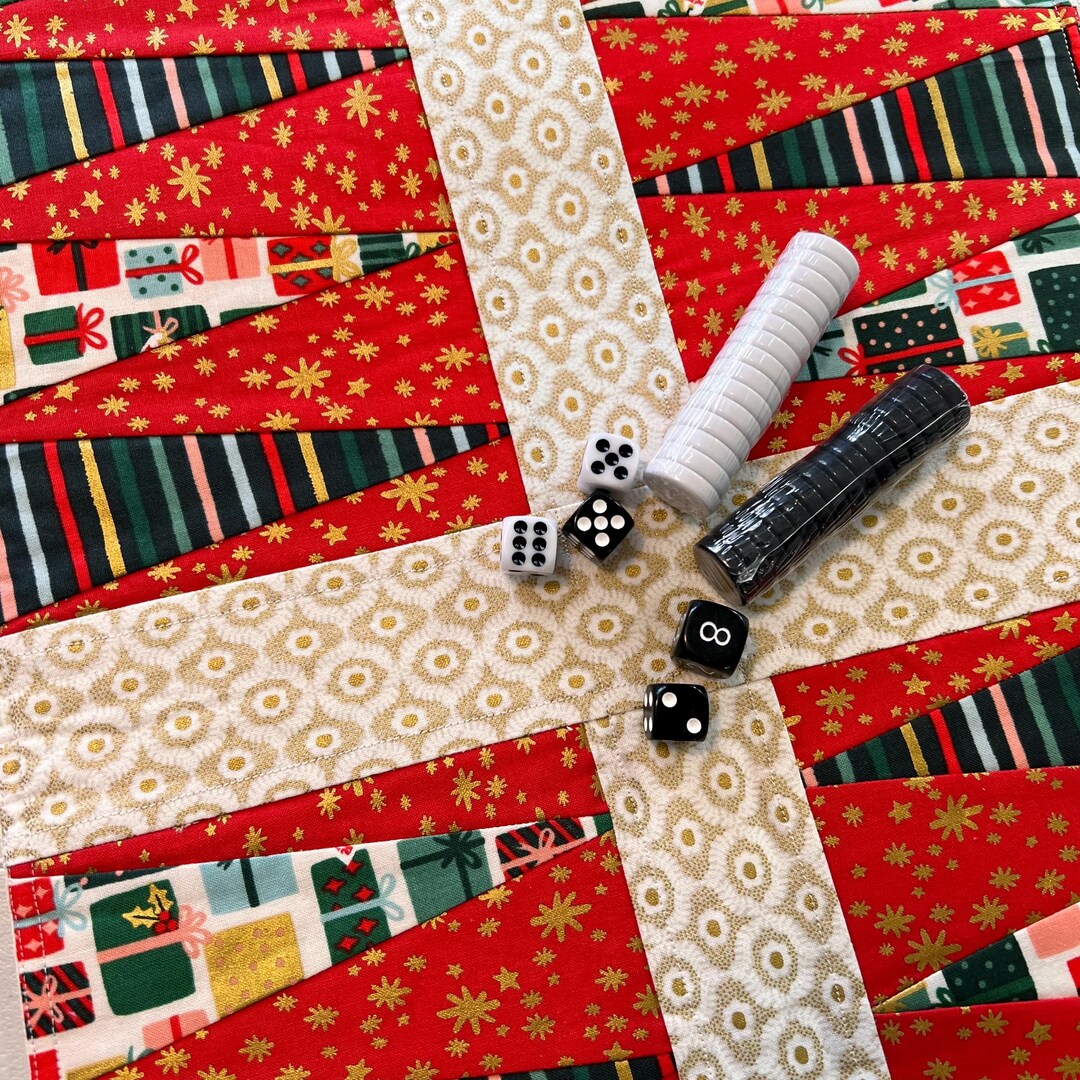 Travel Backgammon Roll-up Game in Rifle Paper Co in Holiday Fabrics - Etsy