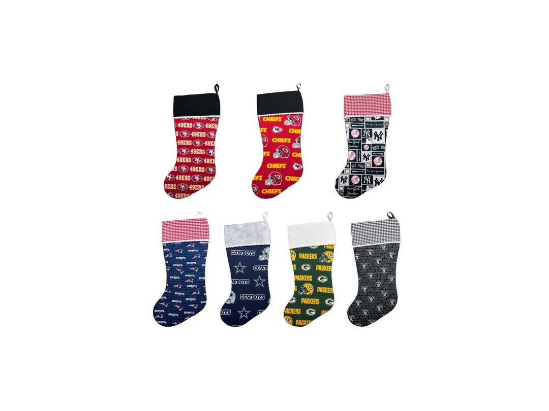 NFL MLB Team Fabric Christmas Stockings 49ers Chiefs - Etsy Canada
