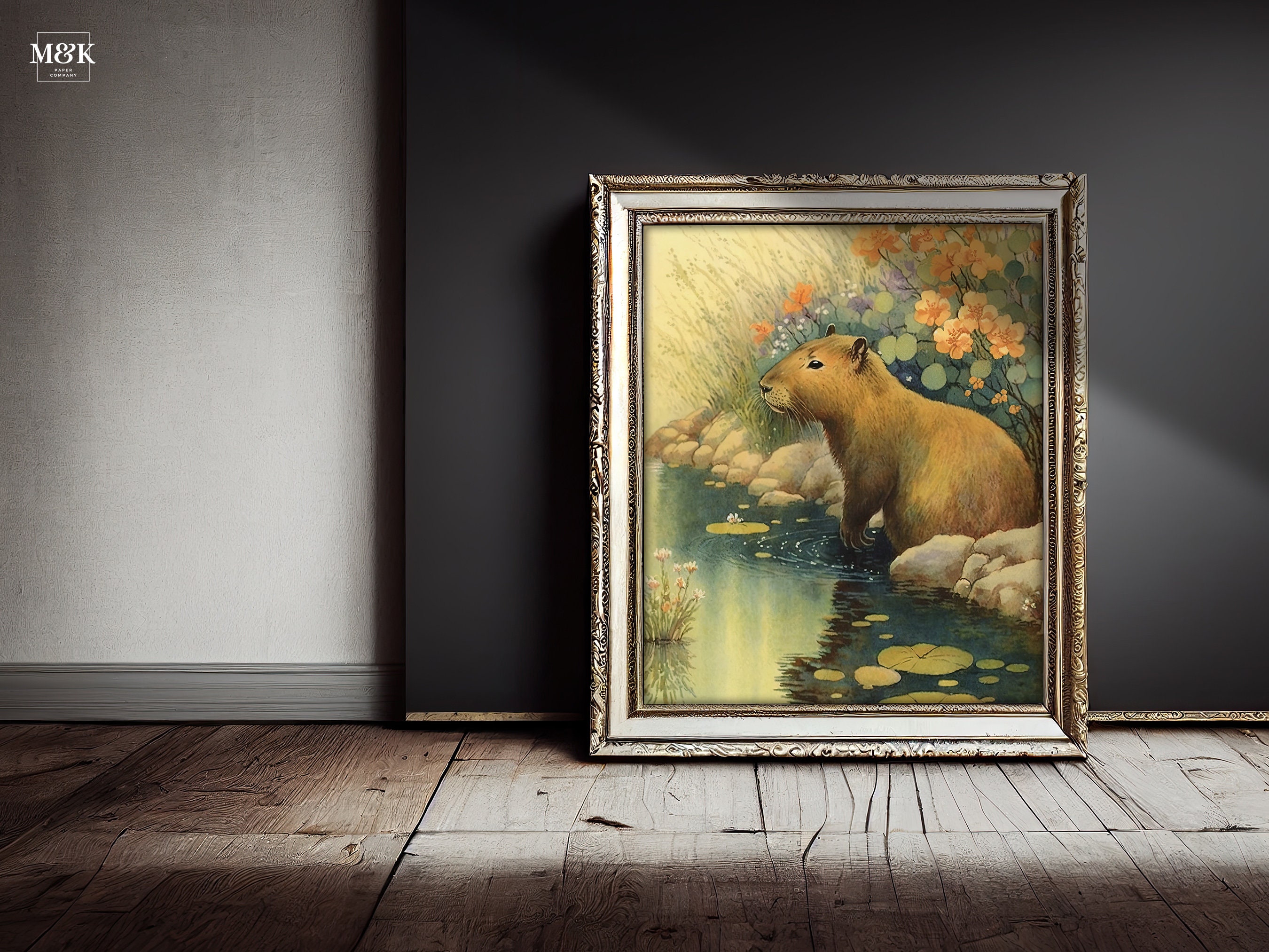 Capybara Art Print / Light Academia Wall Art / Downloadable Art Print ...