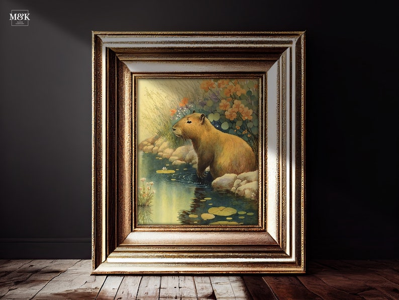 Capybara Art Print / Light Academia Wall Art / Downloadable - Etsy