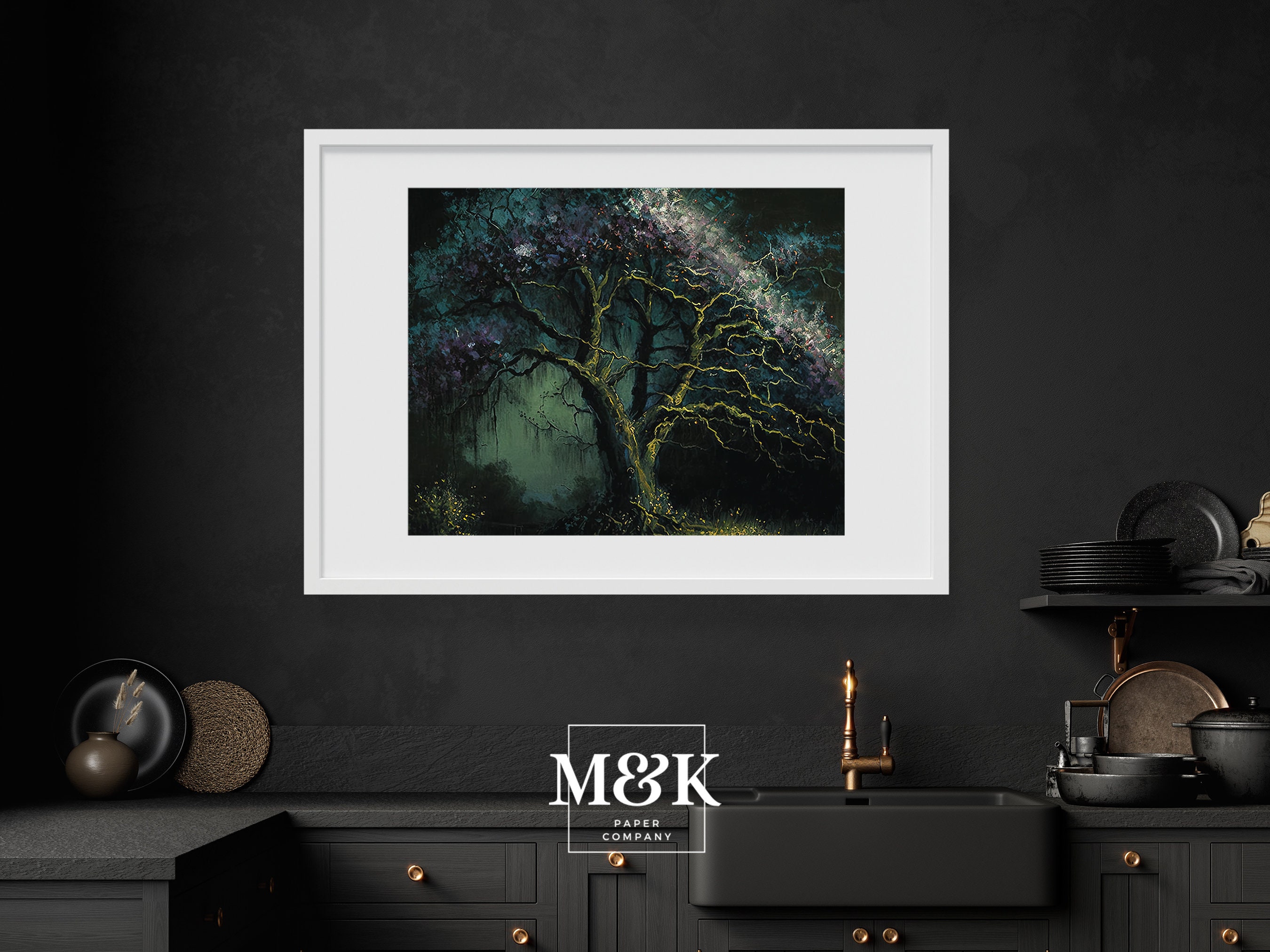 Dark Tree Scene / Dark Academia Wall Art / Downloadable Art Print - Etsy