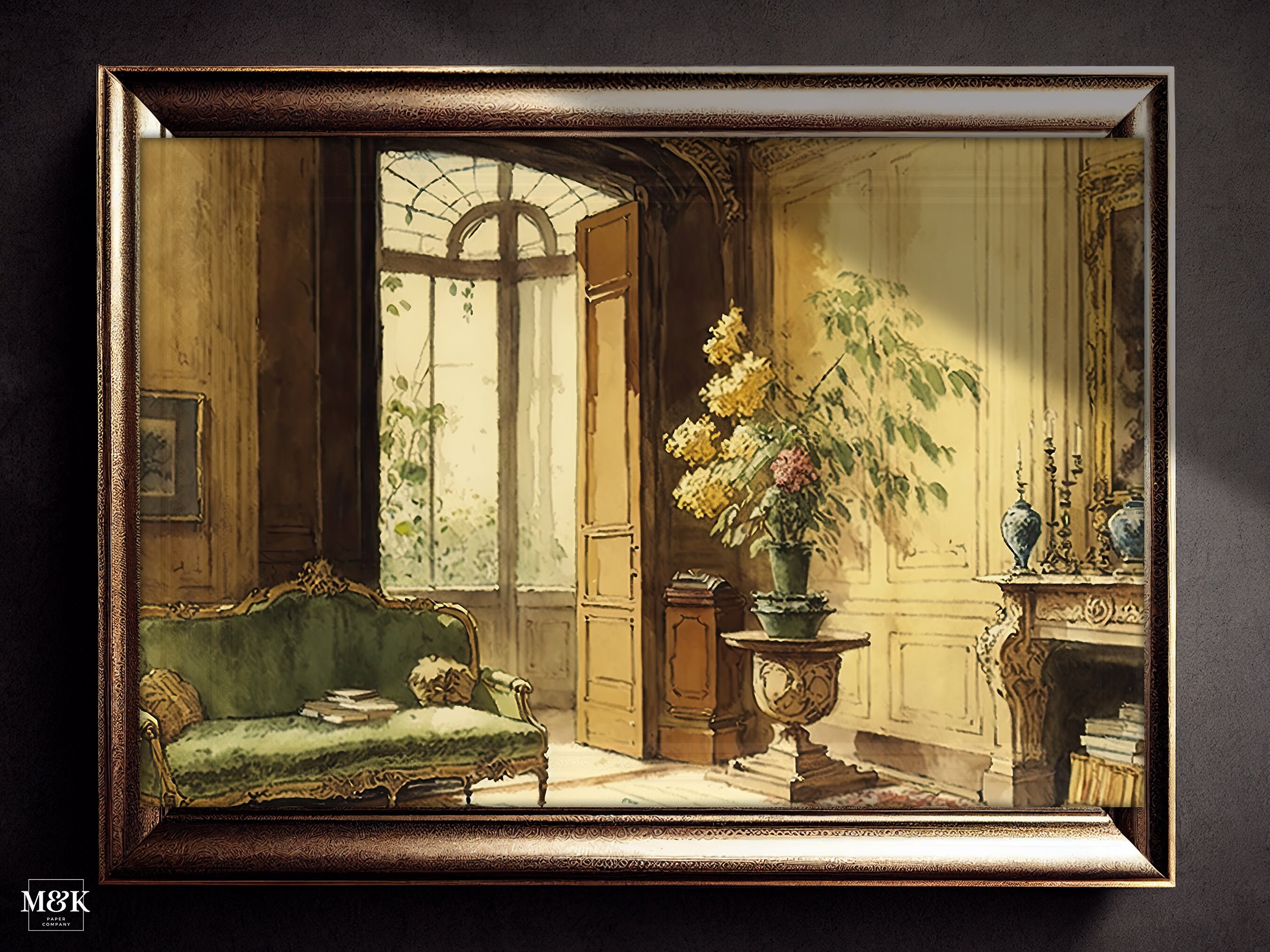 Pride and Prejudice Drawing Room Print / Light Academia Wall Art ...