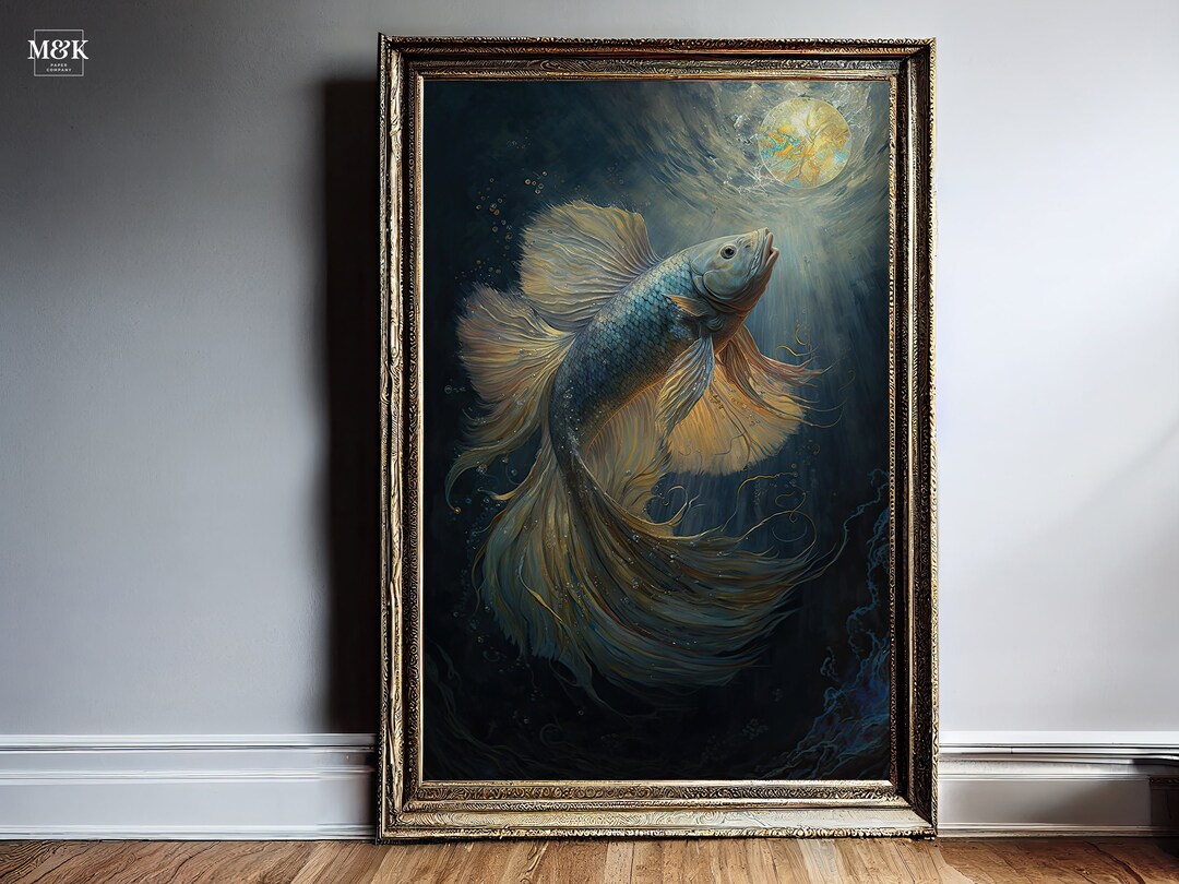 Dark Beta Fish Print / Dark Academia Wall Art / Downloadable Art Print ...