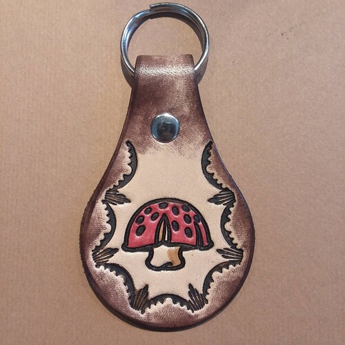 Southwestern Moon Leather Key Fob Moon Keychain Western - Etsy