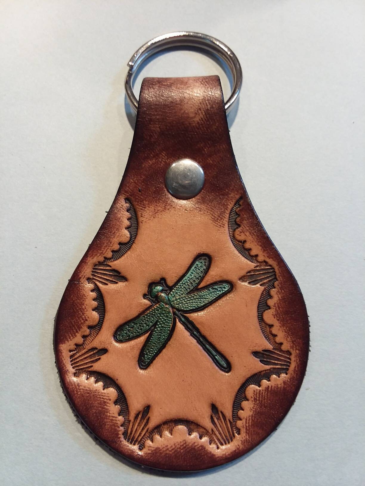 Genuine Leather Dragonfly Key Fob / Keychain | Etsy