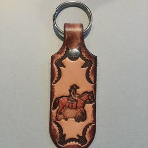 Western Cowboy Leather Key Fob / Keychain - Etsy