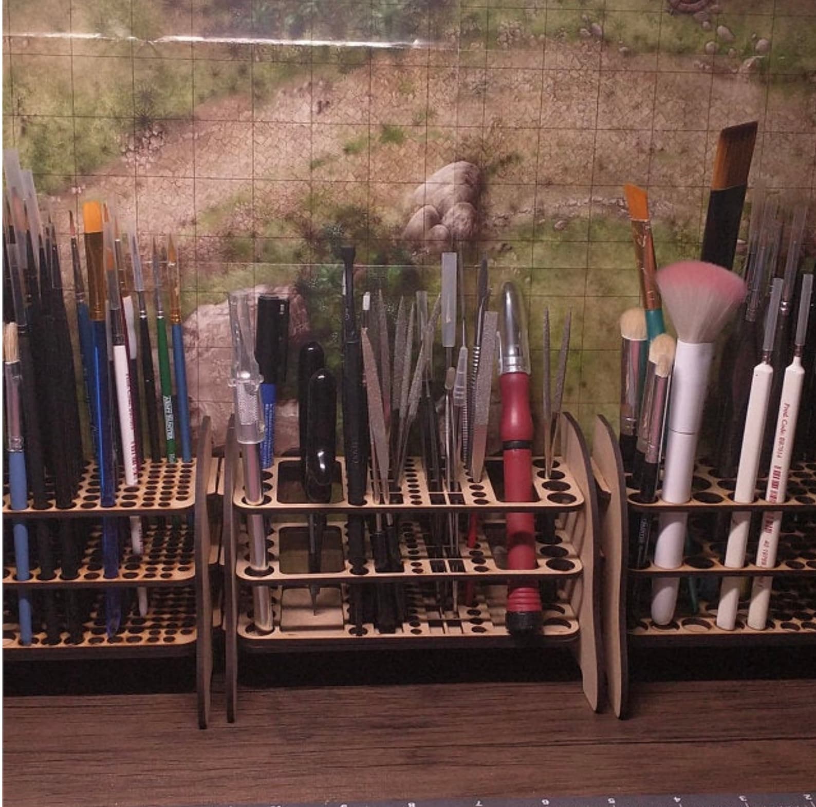 Paint Brush Rack Small Crafting Organization Tabletop | Etsy