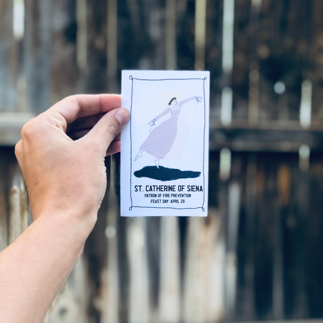 St. Catherine of Siena Printable Saint Card, Digital Holy Card ...