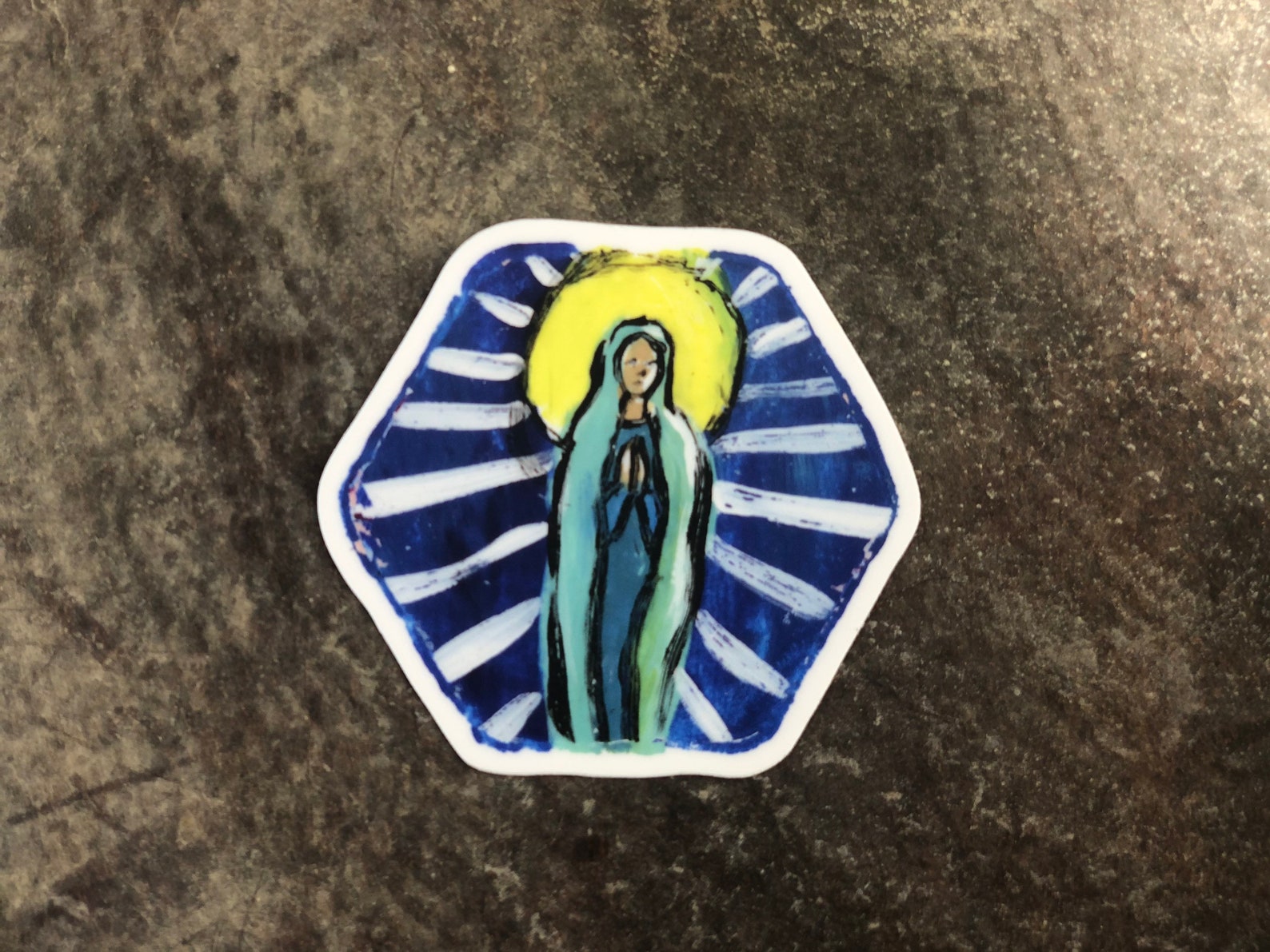 Blessed Mother Vinyl Sticker Virgin Mary Sticker Paper Etsy