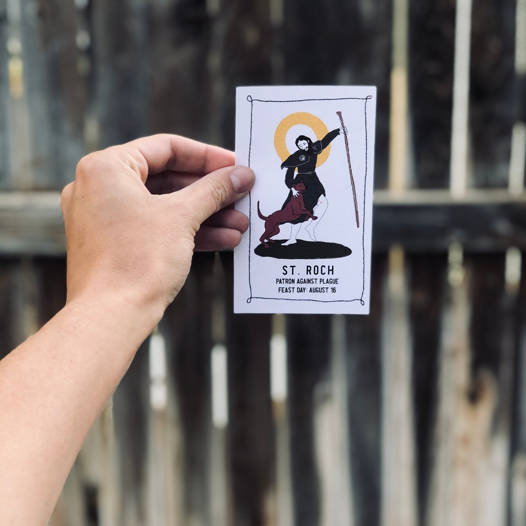 St. Roch Printable Saint Card, Digital Holy Card, Catholic Printable ...