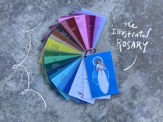 Illustrated Rosary Prayer Cards Rosary Images Catholic Kids - Etsy