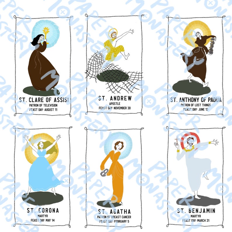 Printable Saint Cards Digital Holy Cards Catholic Printable - Etsy