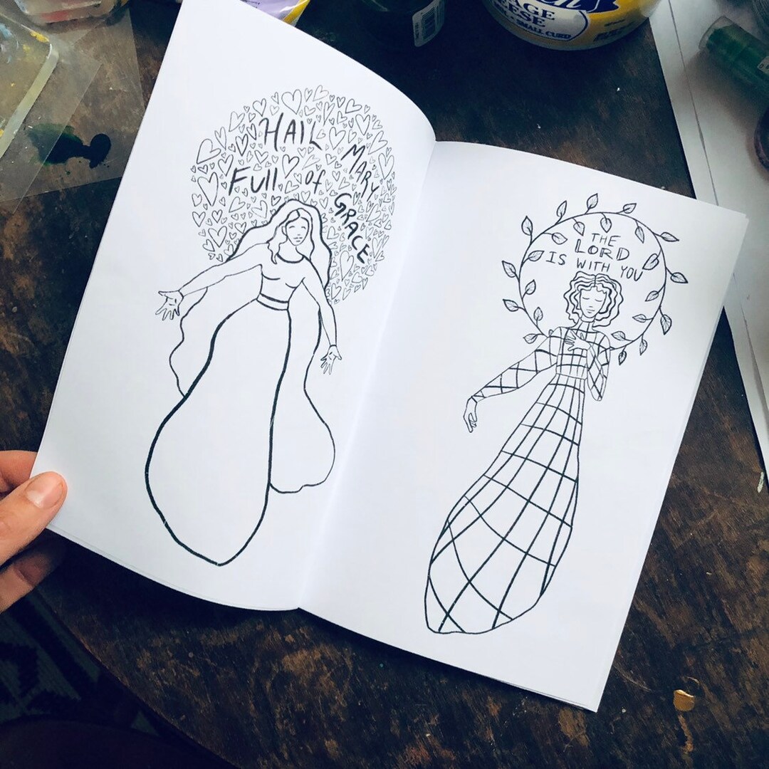 Catholic Coloring Book, Hail Mary Printable Coloring Page, Catholic ...