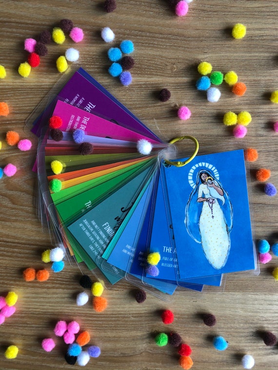 Illustrated Rosary Prayer Cards Rosary Images Catholic Kids | Etsy