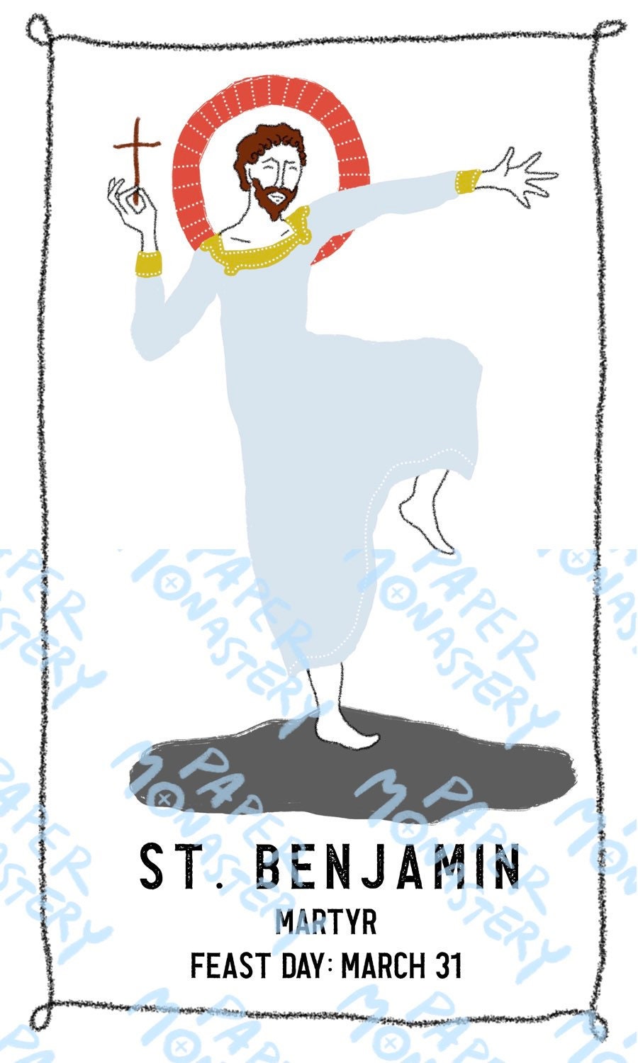 St. Benjamin Printable Saint Card Digital Holy Card Catholic - Etsy