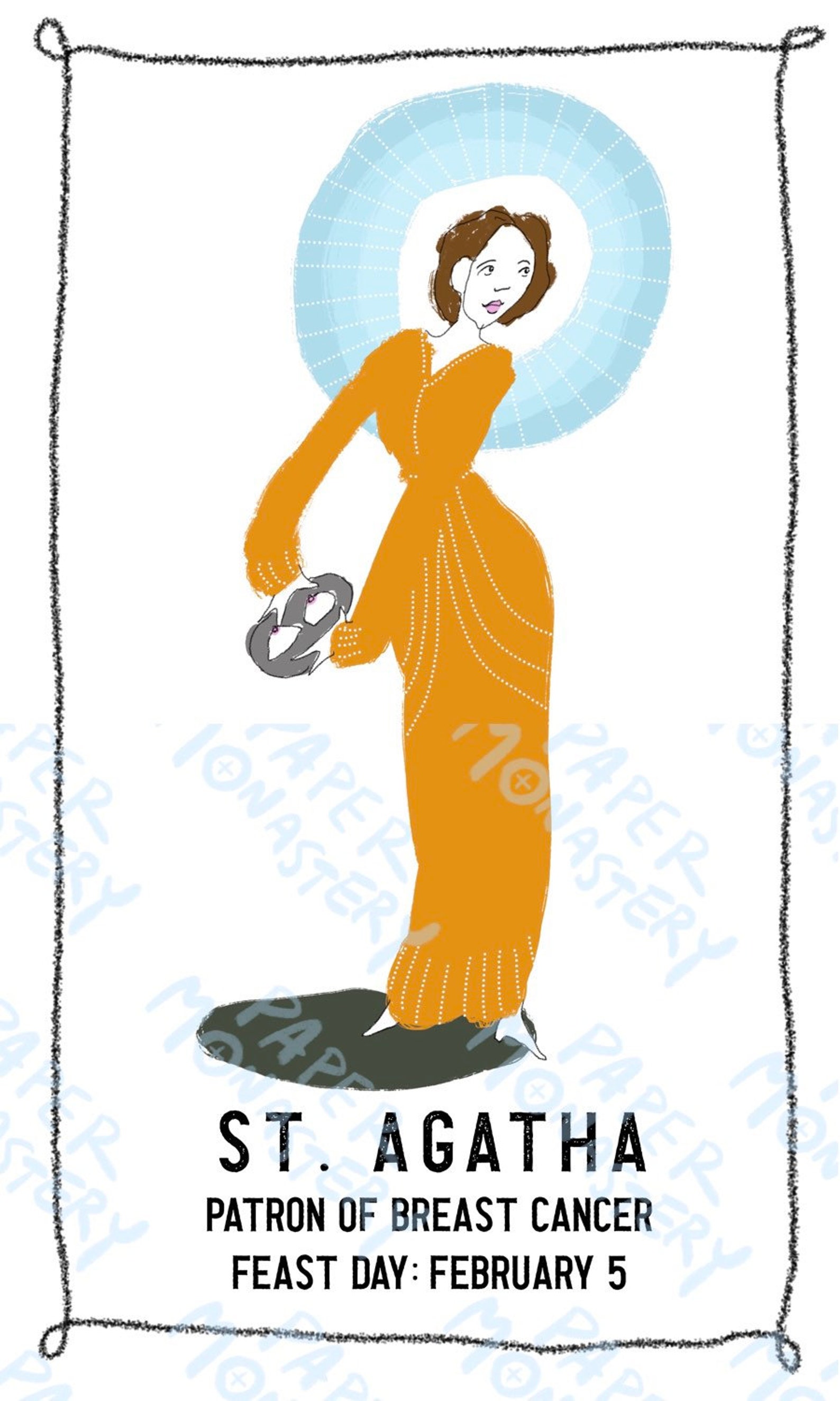 St. Agatha Printable Saint Card Digital Holy Card Catholic - Etsy