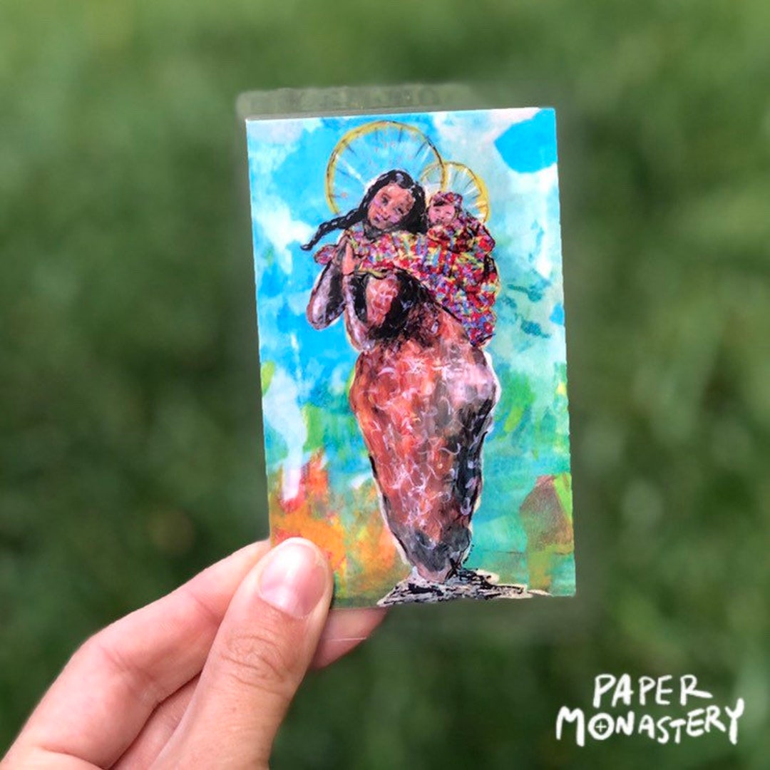 Mother of Christ Prayer Card Baby Wearing Virgin Mary Alma - Etsy