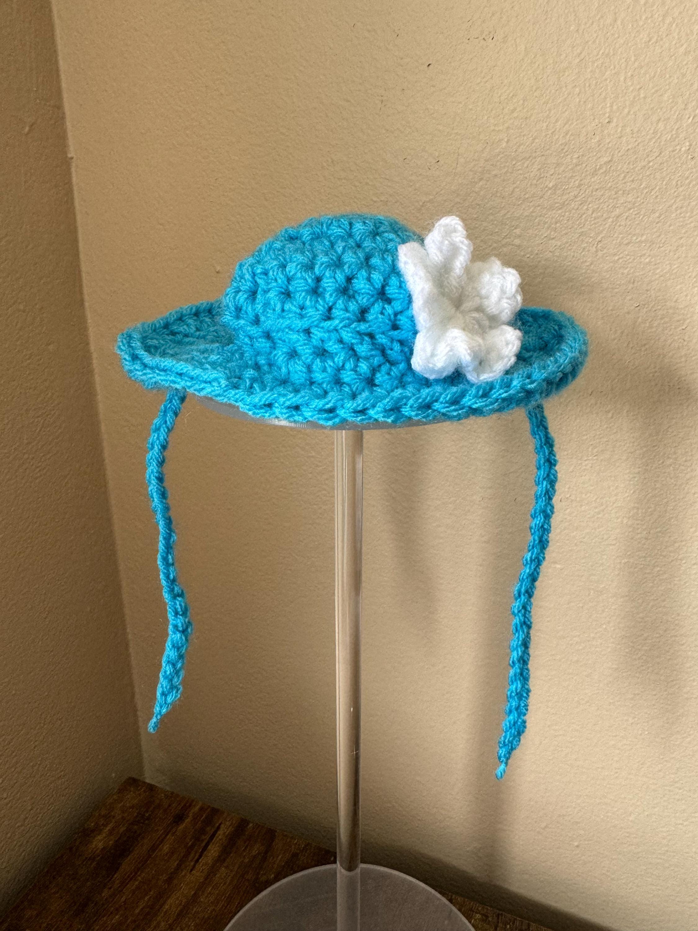 Crochet Classic Cat Hat With Flower PATTERN ONLY - Etsy