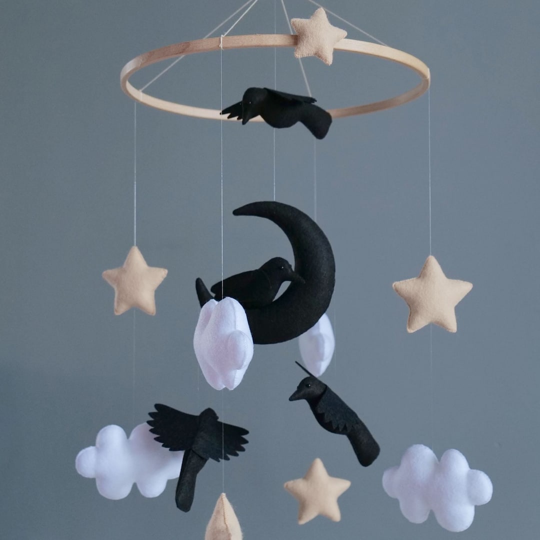Goth Baby Mobile Gothic Nursery Decor Baby Witch Raven Mobile for Baby ...