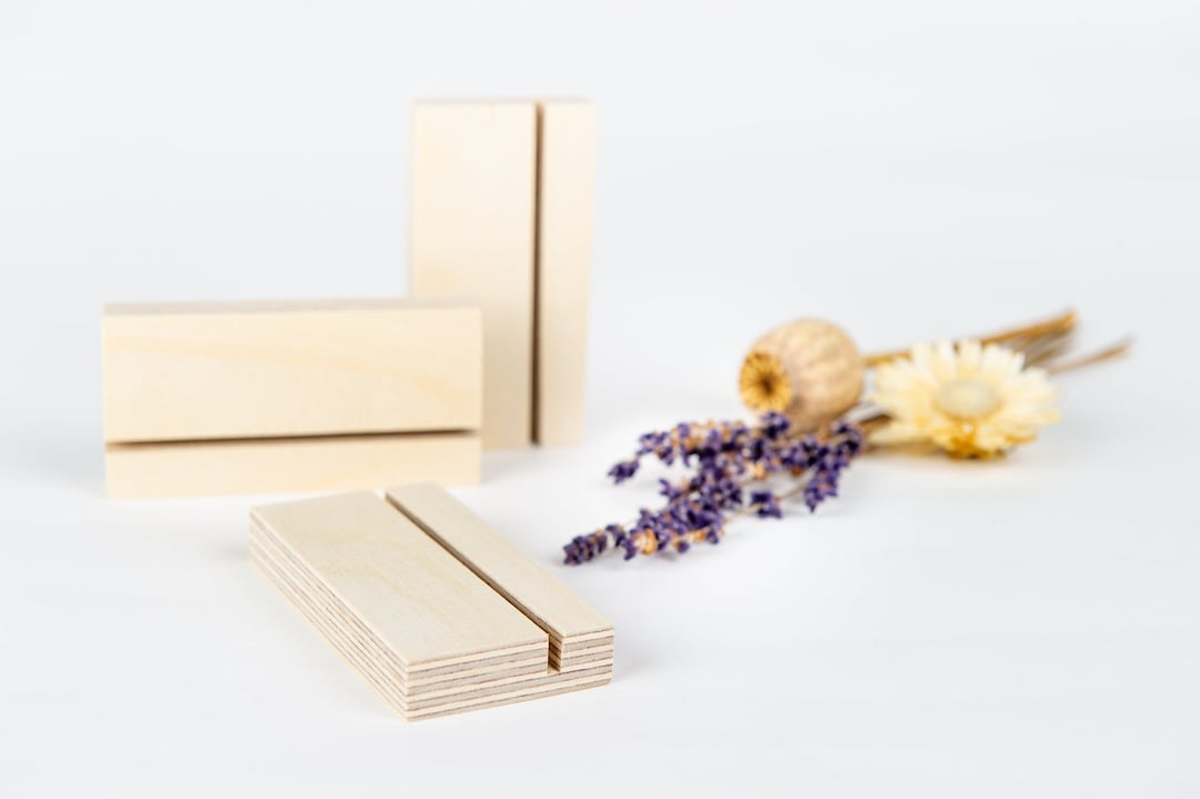 Minimal Card Holder "anna" // Small Wooden Photo Holder to Display ...