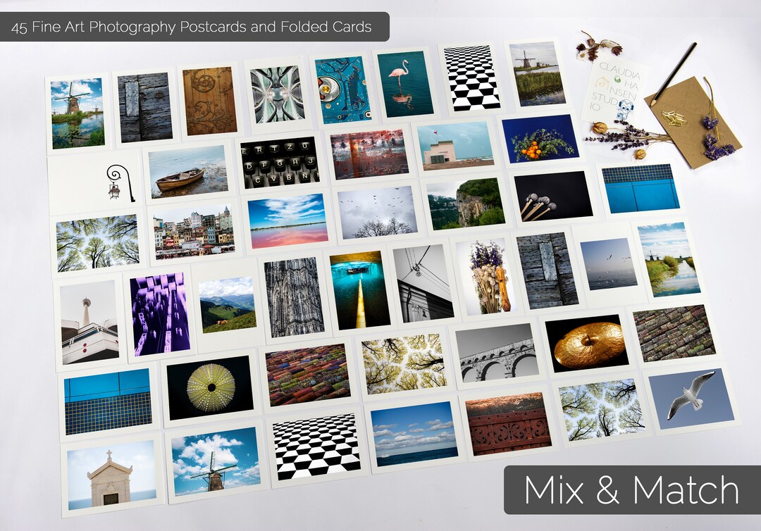 Postcard and Folded Greeting Card Mix & Match // Fine Art - Etsy