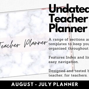 Undated Digital Teacher Planner August July for Goodnotes on iPad ...