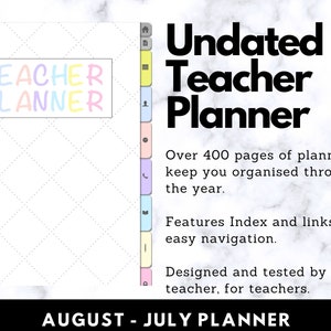 Undated Digital Teacher Planner August July for Goodnotes on iPad - Etsy