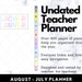Undated Digital Teacher Planner August July for Goodnotes on iPad - Etsy