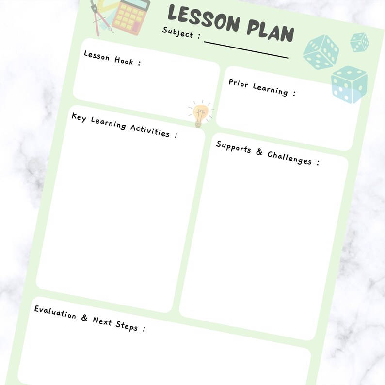Lesson Plan Templates Printable & Digital - Etsy