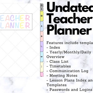 Undated Digital Teacher Planner August July for Goodnotes on iPad - Etsy