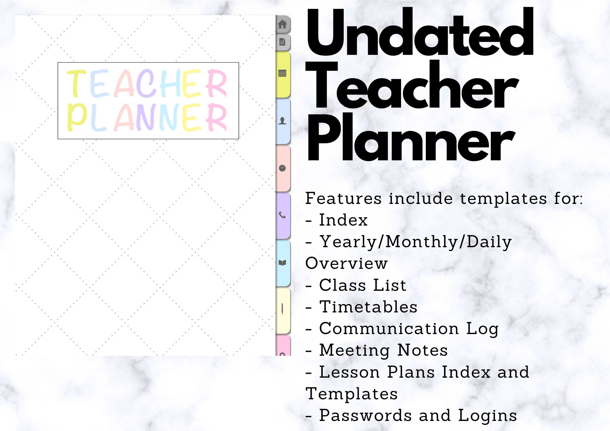 Undated Digital Teacher Planner August July for Goodnotes on iPad - Etsy