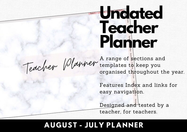 Undated Digital Teacher Planner August July for Goodnotes on - Etsy