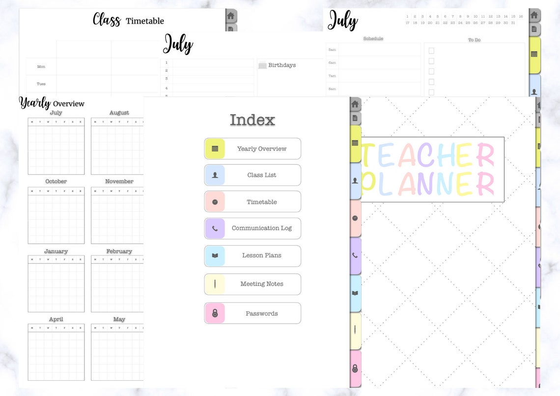 Undated Digital Teacher Planner August July for Goodnotes on - Etsy