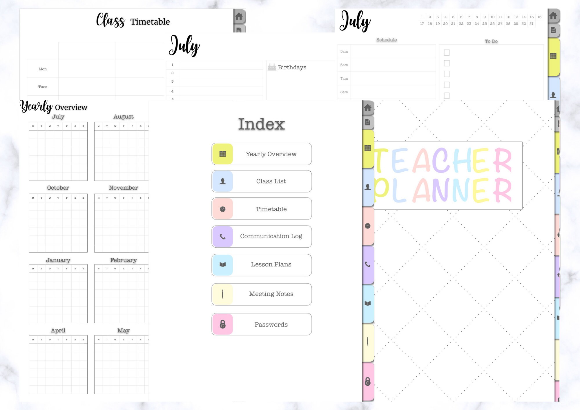Undated Digital Teacher Planner August July for Goodnotes on iPad - Etsy