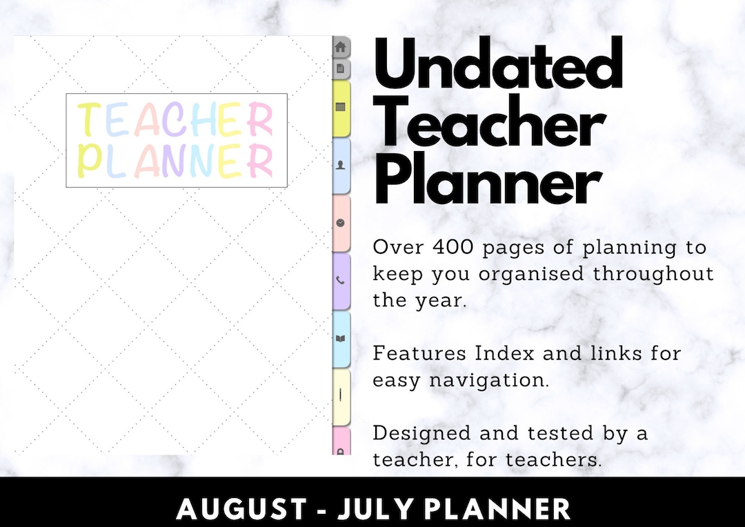 Undated Digital Teacher Planner August July for Goodnotes on iPad - Etsy