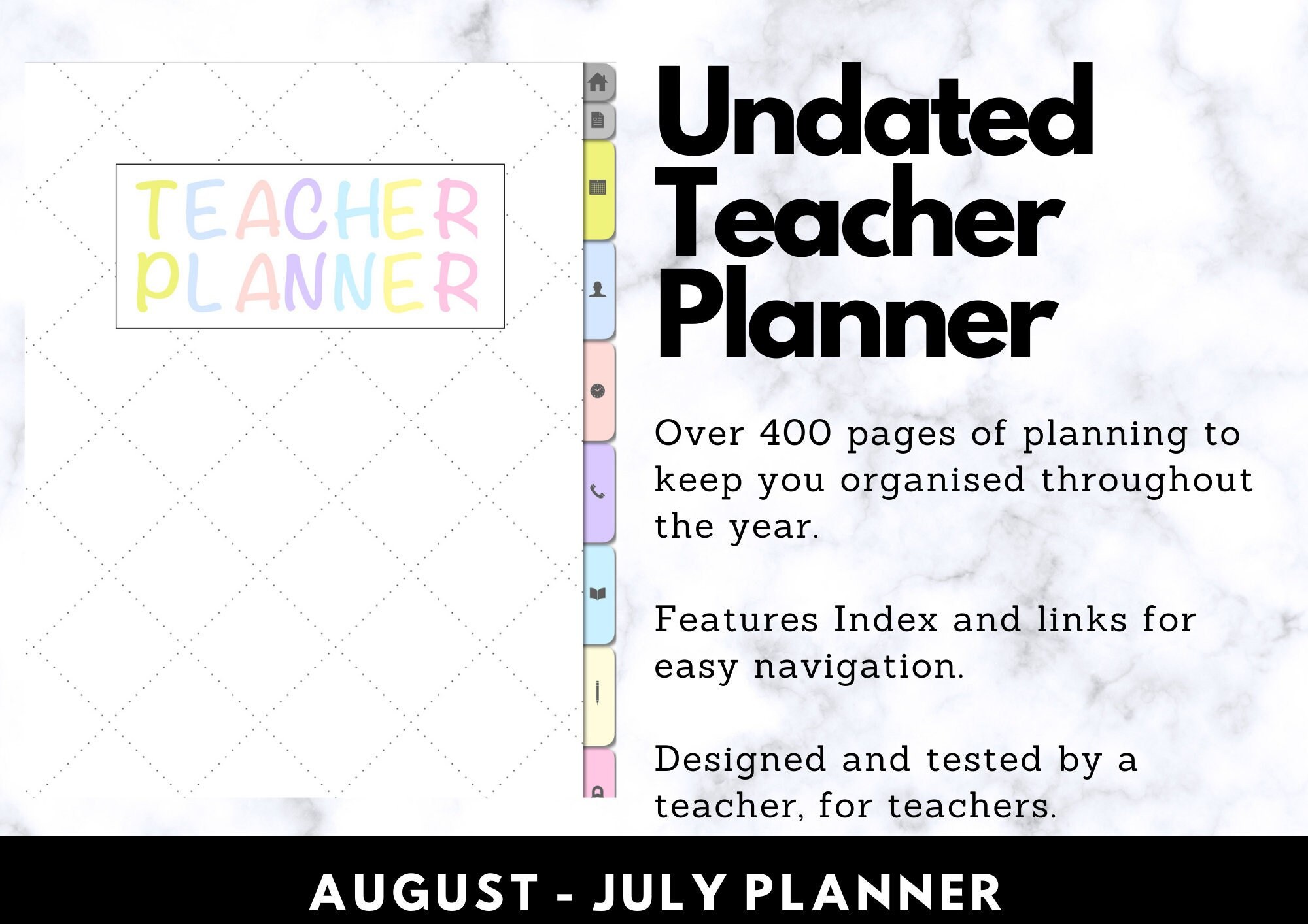 Undated Digital Teacher Planner August July for Goodnotes on iPad - Etsy