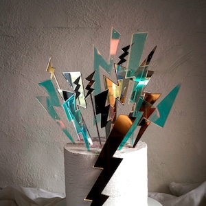 Lightening Bolts Celebration Cake Topper - Etsy