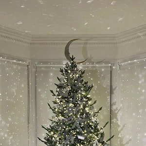 Giant Crescent Moon Christmas Tree Topper – Oversized Celestial Tree ...