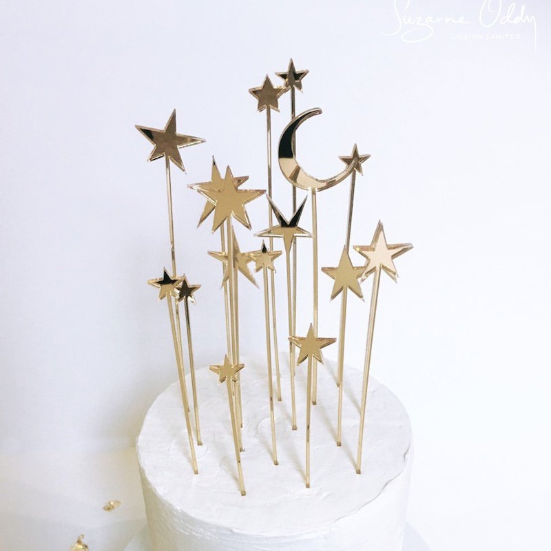 Gold Star Cake Topper - Etsy