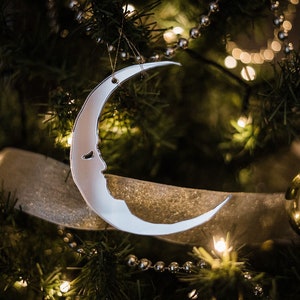 Crescent Moon and Star Christmas Tree Ornaments – Set of 12 – Gold and ...