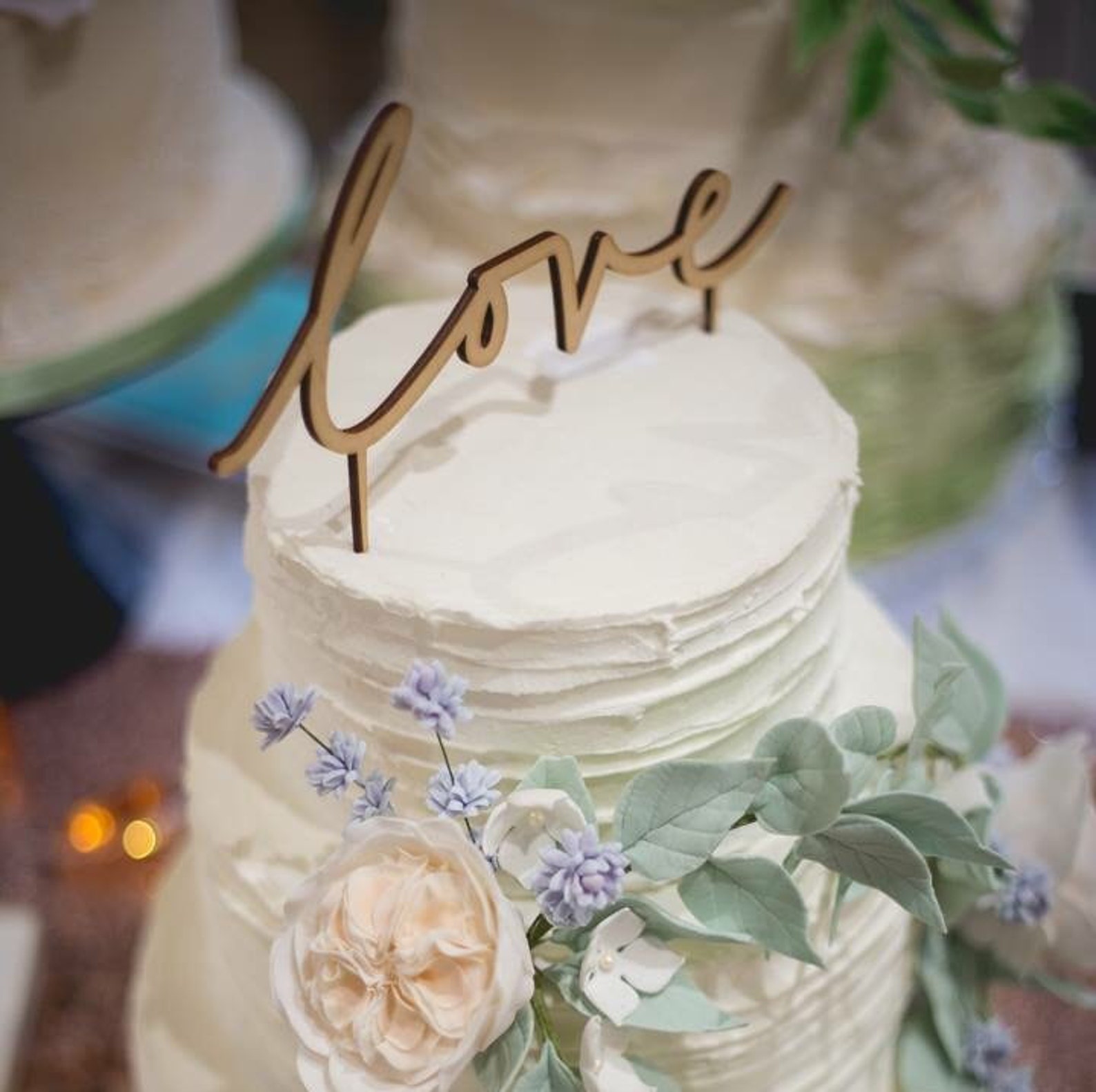 LOVE Wooden Cake Topper Cake Topper Rustic Cake Topper - Etsy