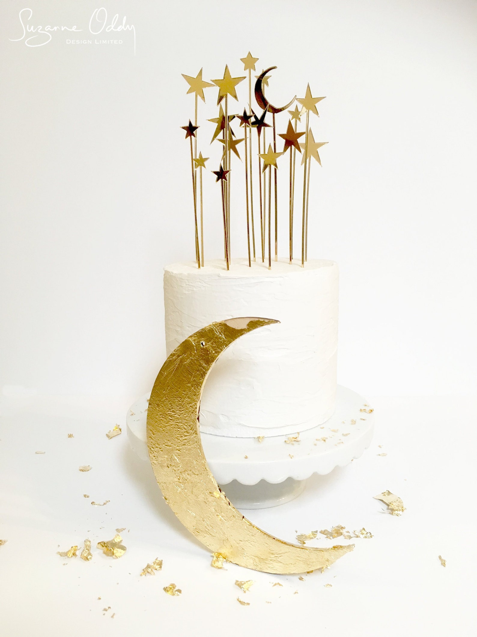Moon and Stars Celestial Cake Topper - Etsy