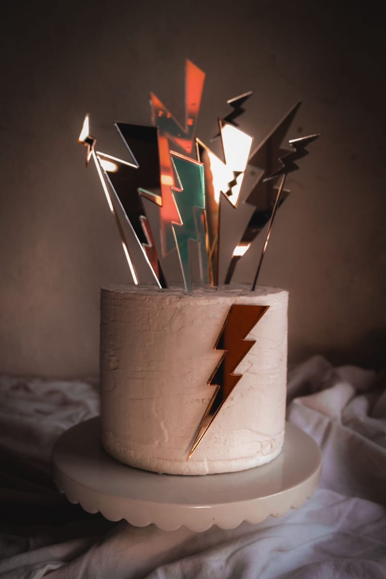 Lightening Bolts Celebration Cake Topper - Etsy