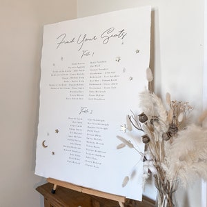 Celestial Seating Plan – Moon and Stars Wedding Sign | Starry Night Table Chart | Boho Celestial ...