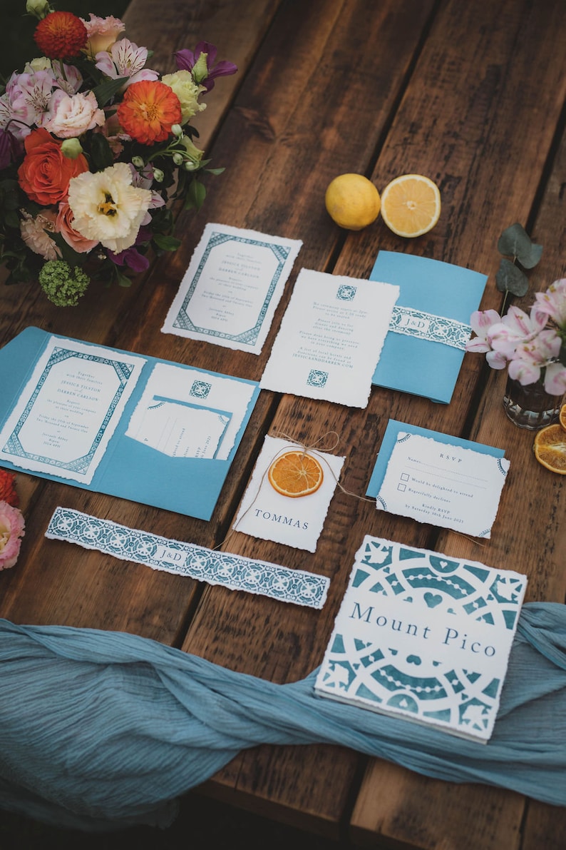 Mediterranean Tile Wedding Invitations - Etsy