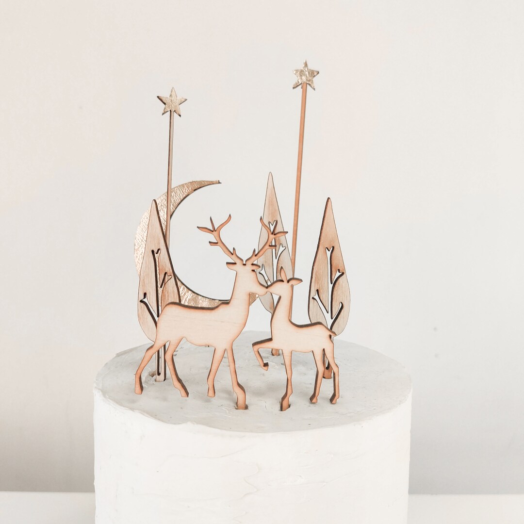 Deer and Stag Christmas Cake Topper - Etsy