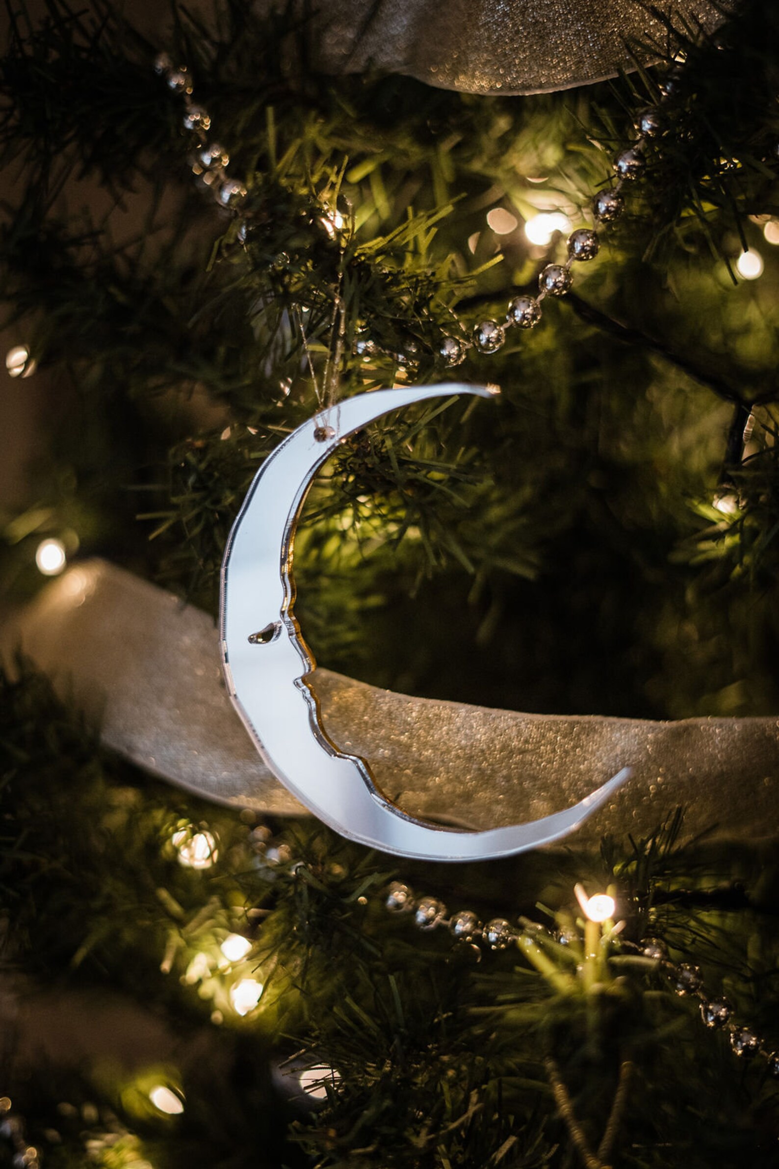 Crescent Moon Tree Ornament. - Etsy