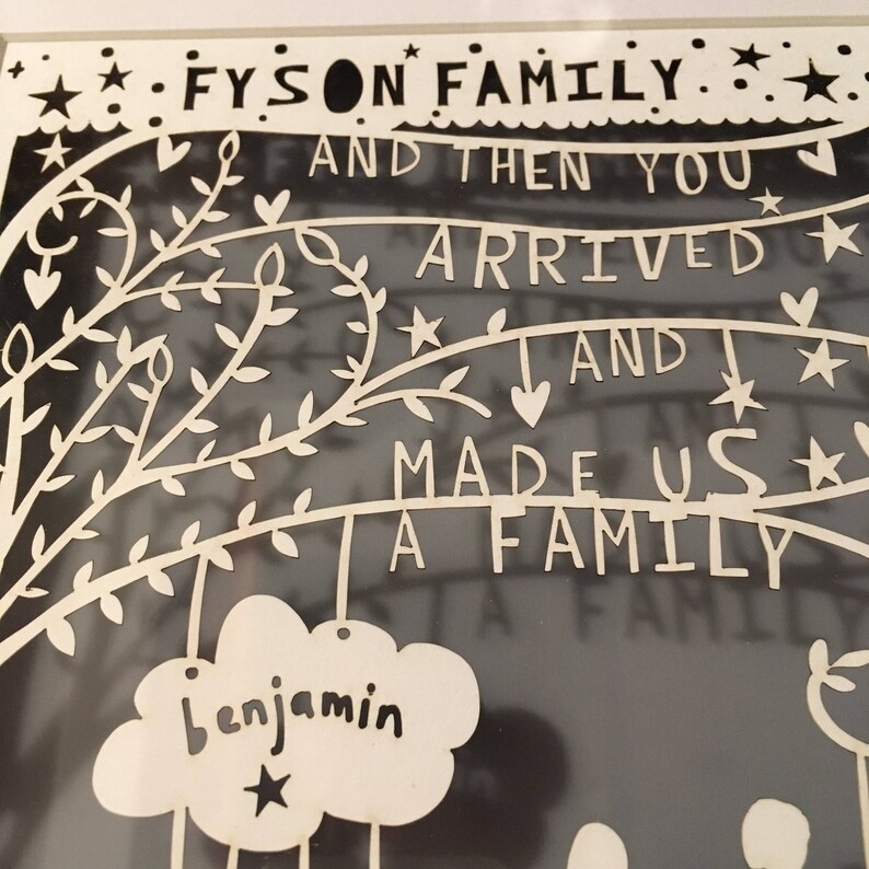Family Paper Cut Family Portrait Newborn Gift Baby Gift | Etsy UK