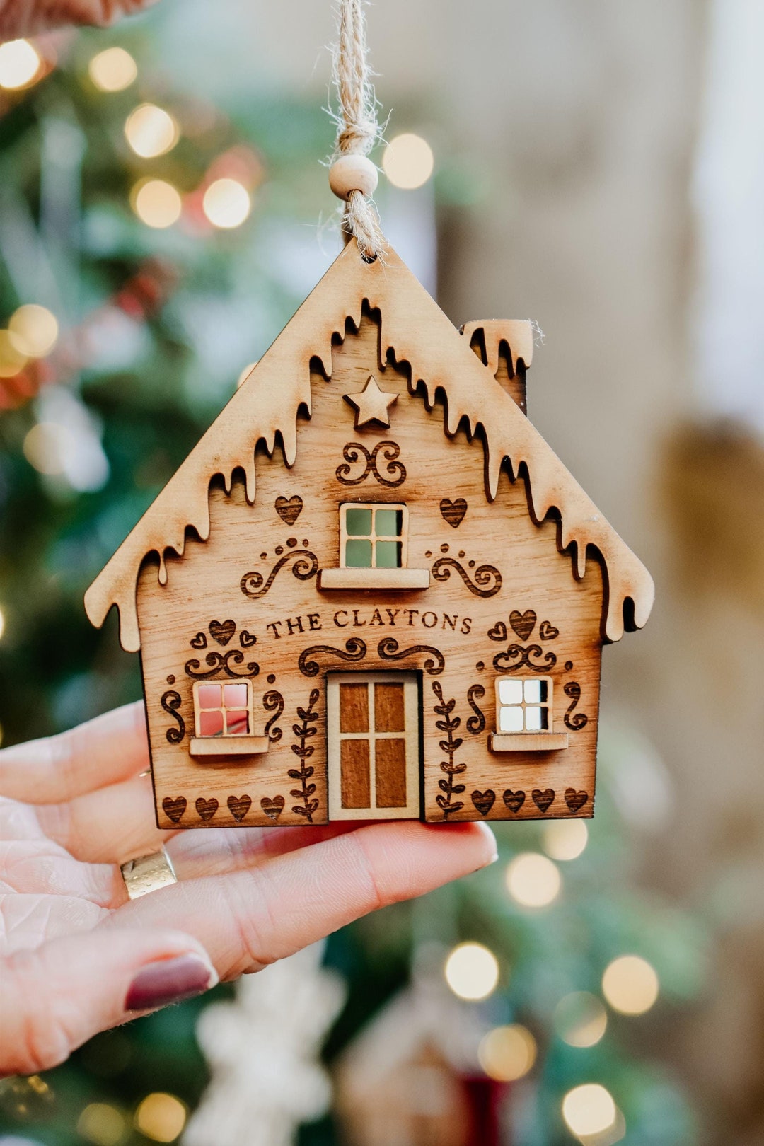 Personalised Gingerbread House Christmas Ornament. - Etsy