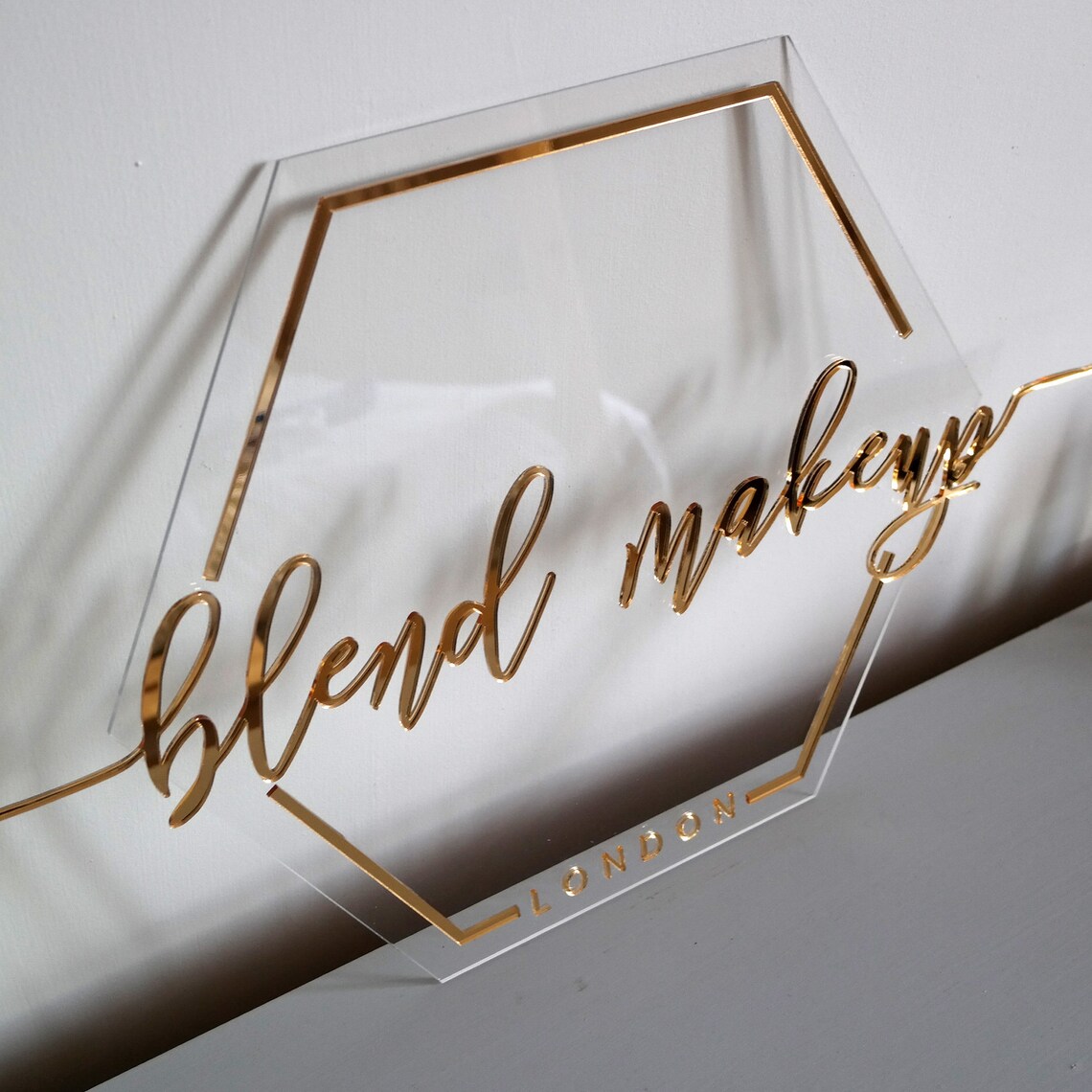 Hexagonal Acrylic Sign perspex sign Laser cut sign | Etsy